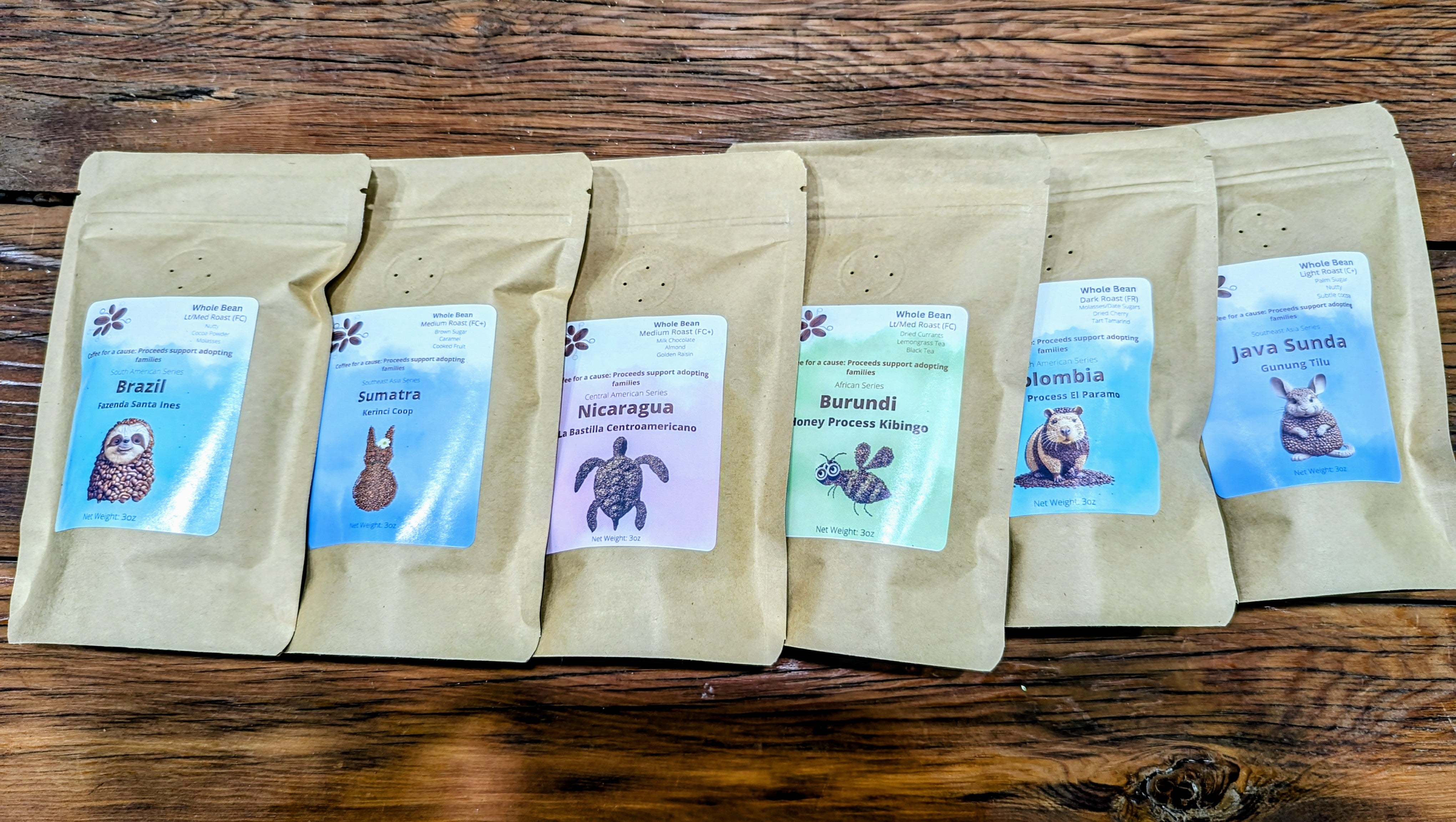 Sampler Set - 5 x 3oz bags for 15 oz total – Six Picks Artisan Roasted ...